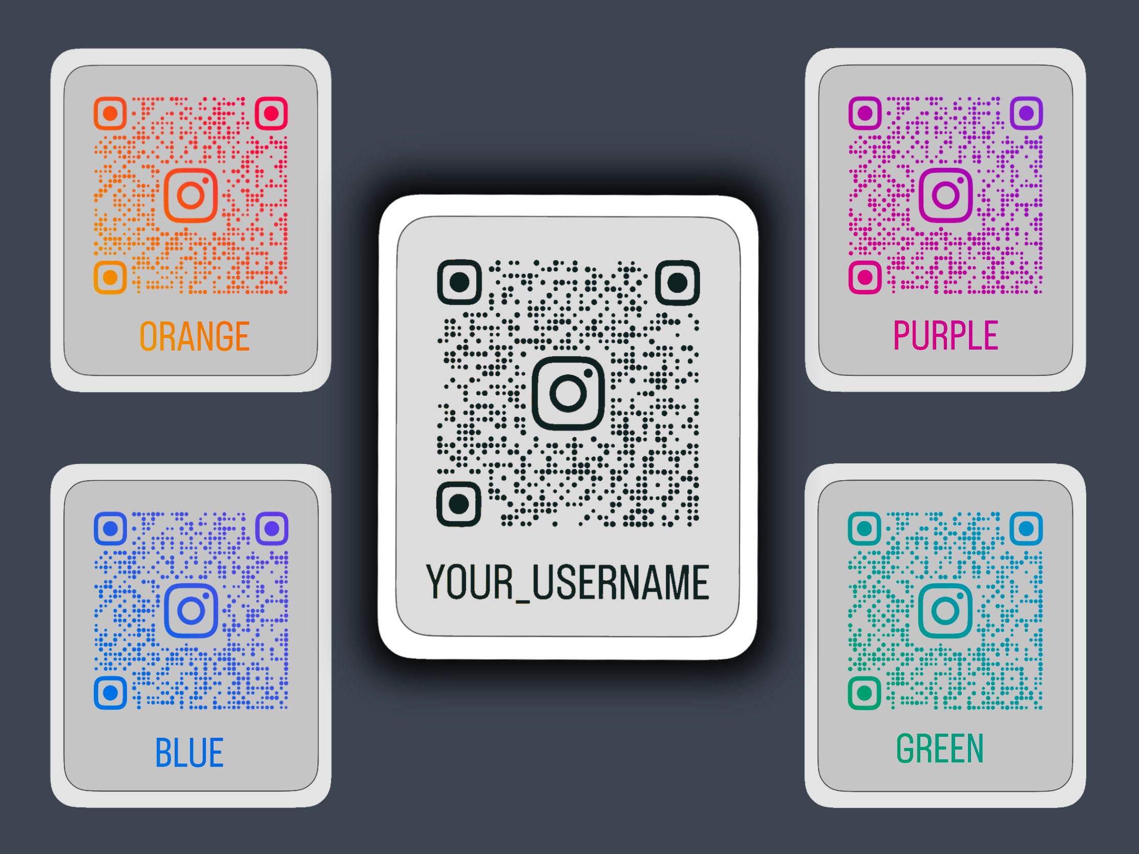 Personalised Custom Instagram Scannable QR Code Vinyl Decal Sticker ...