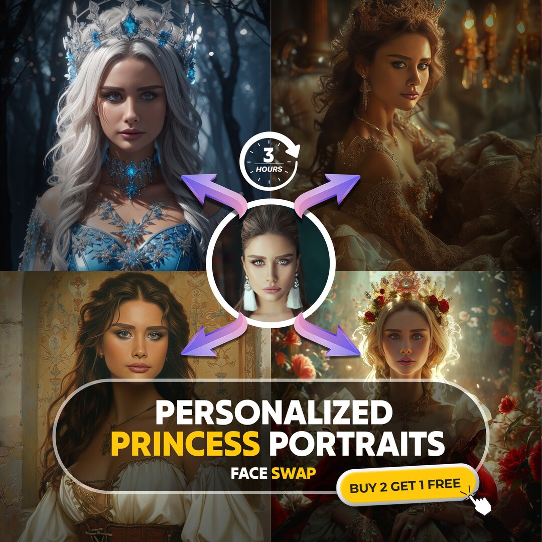 Custom Princess Portrait, Personalized Portraits, Custom Queen Royal ...