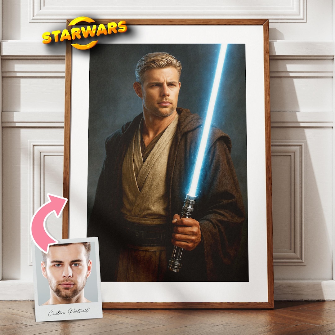 Custom Star Wars Jedi Portrait, Custom Jedi Portrait, Family Portrait ...