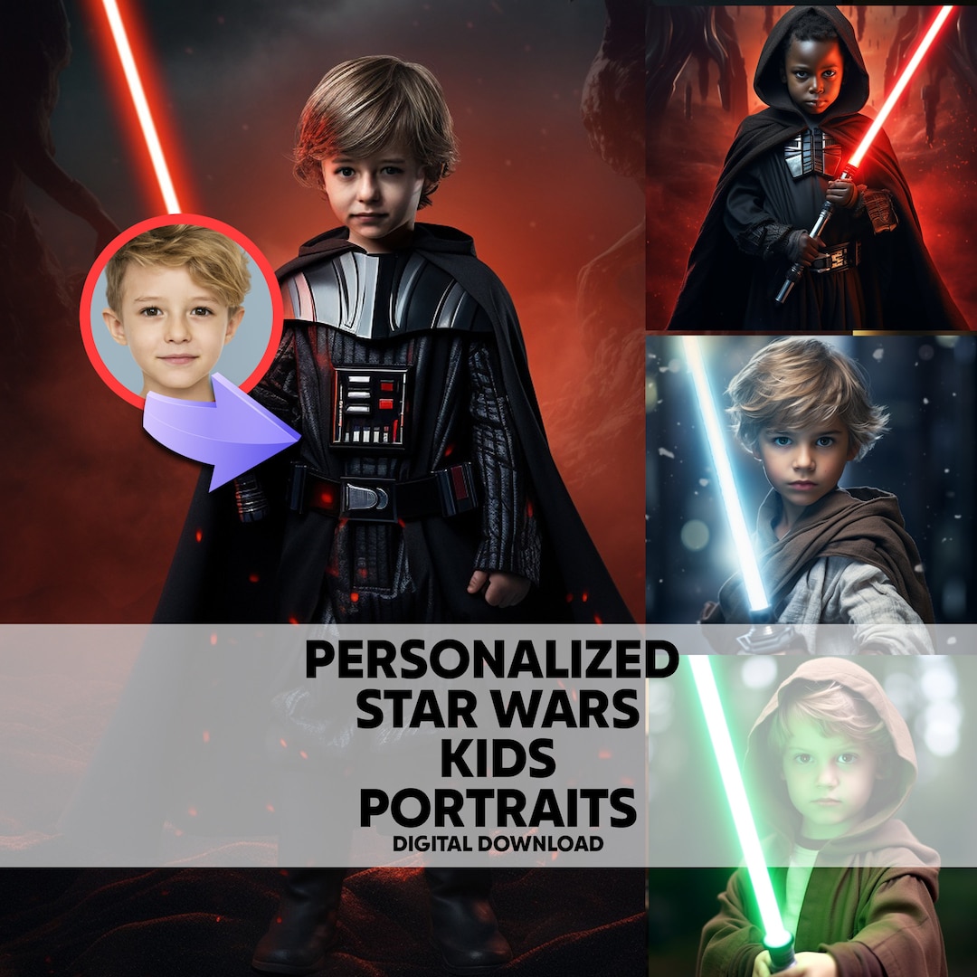 Custom Star Wars Kids Portrait, Realistic Face Swap Avatar (digital ...