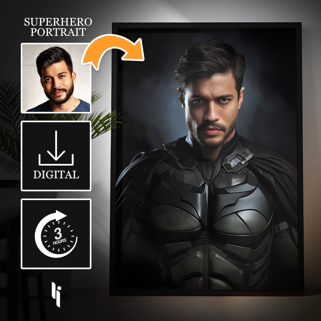 Custom Superhero Portrait, Personalized Portraits, Portrait From Photo ...