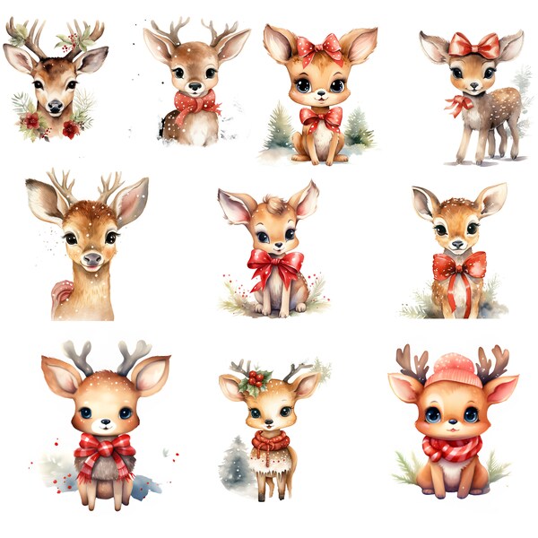 Reindeer Clipart - Etsy