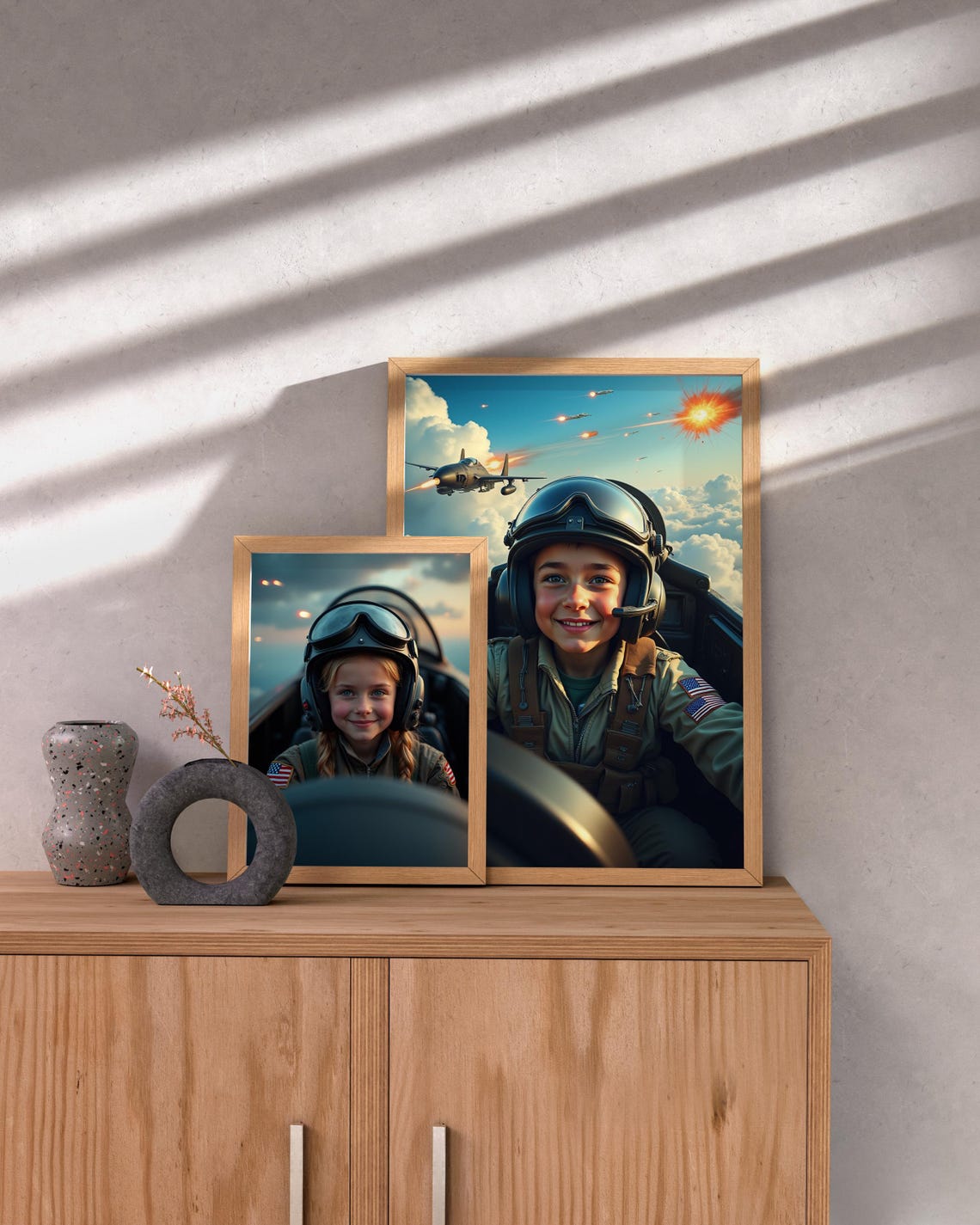 Custom Airplane Pilot Portrait From Photo, Fighter Pilot Portrait, Kids ...