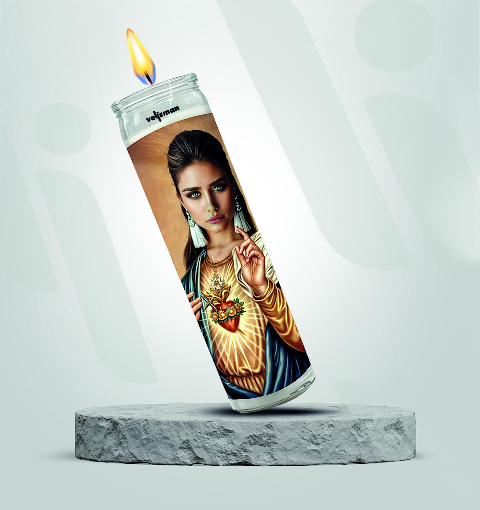 Custom Female Prayer Candle Portrait, Custom Gift Prayer Candle, Maid ...