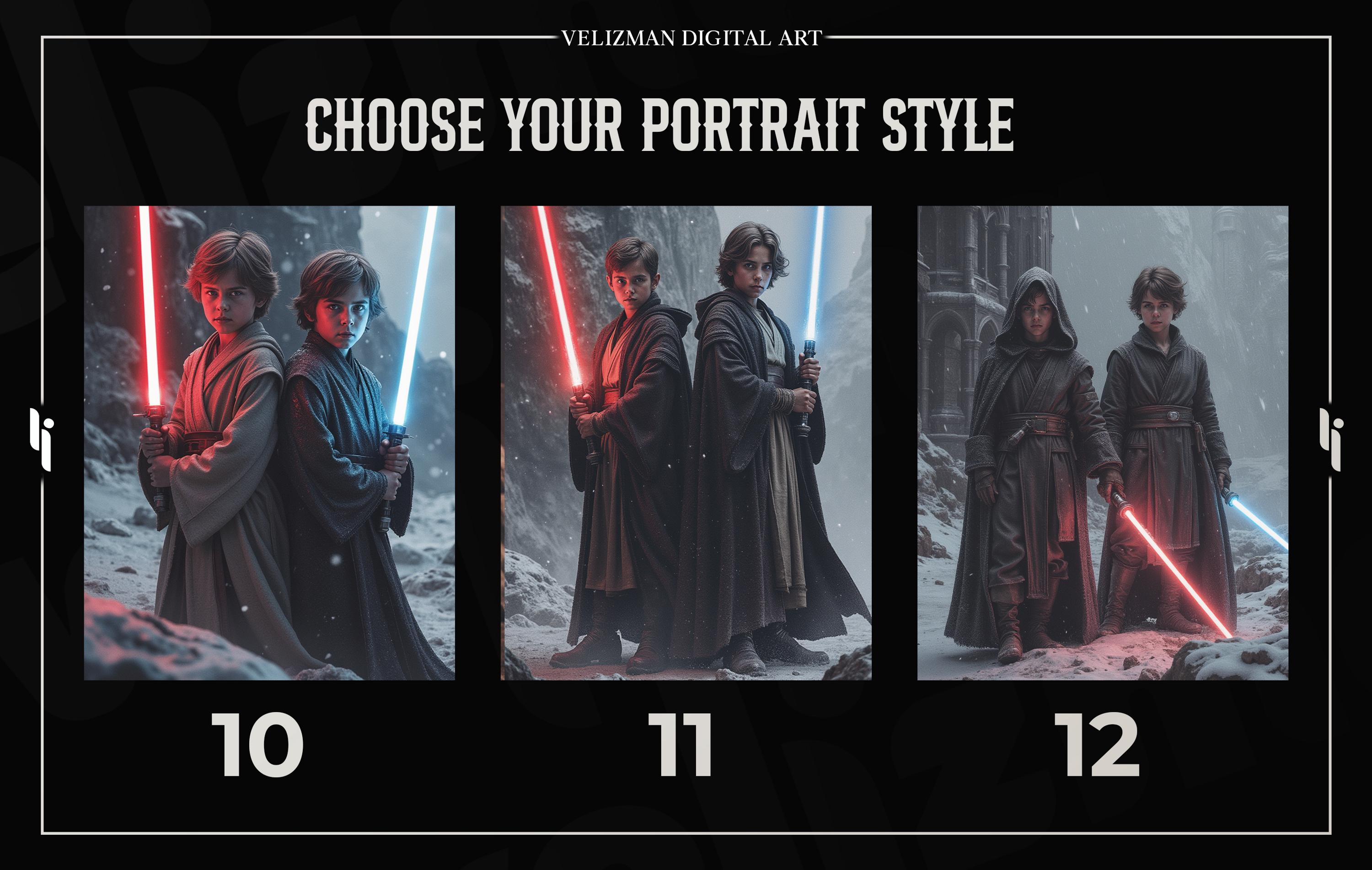 Custom Jedi Family Portrait, Star Wars Kids Portrait, Personalized ...