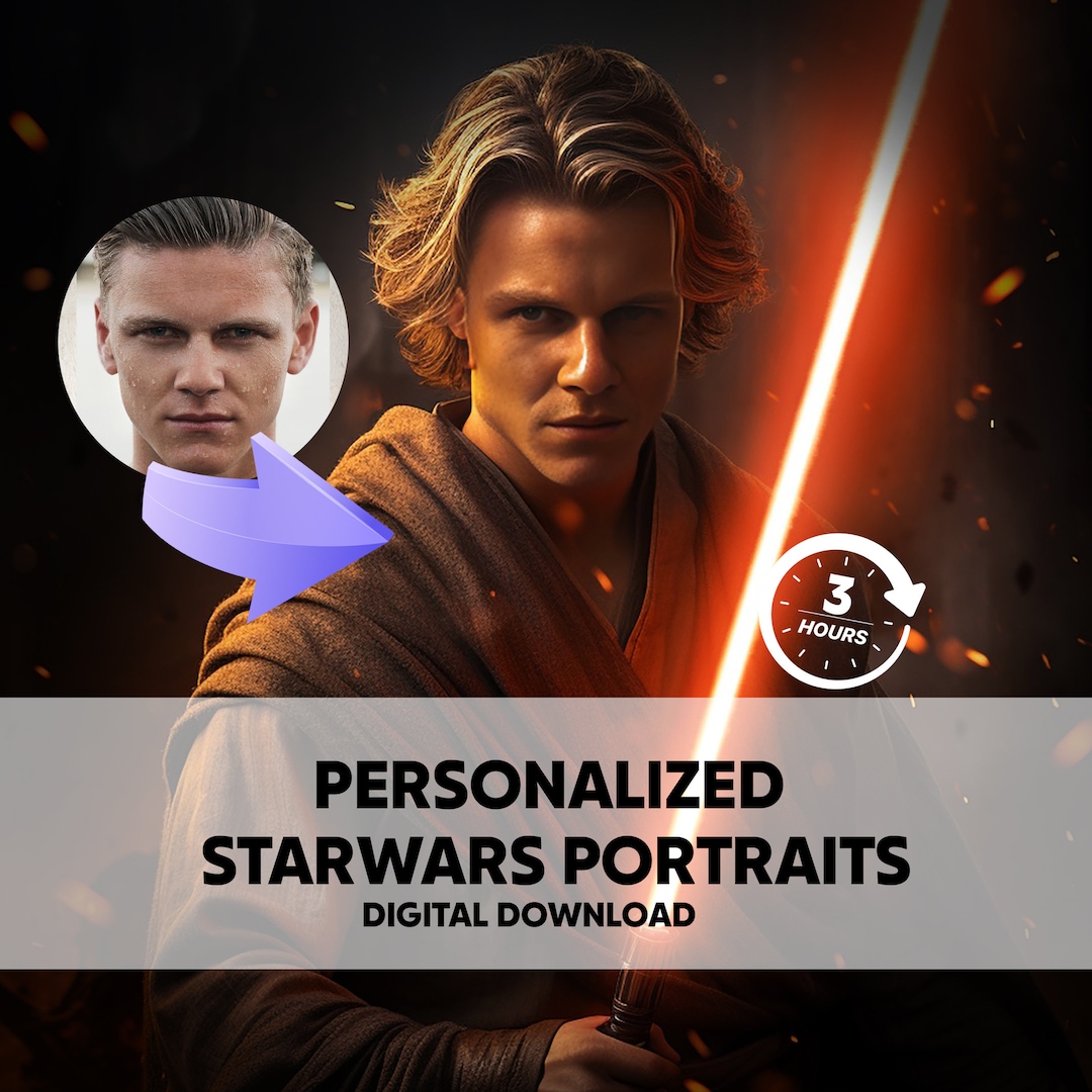 Custom Realistic Star Wars Portrait, Personalized Face Swap (digital ...