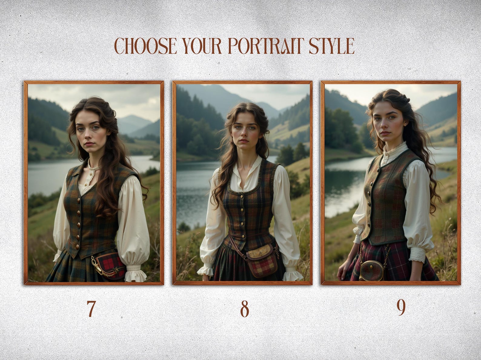 Custom Scottish Woman Portrait From Photo, Gift for Her, Personalized ...