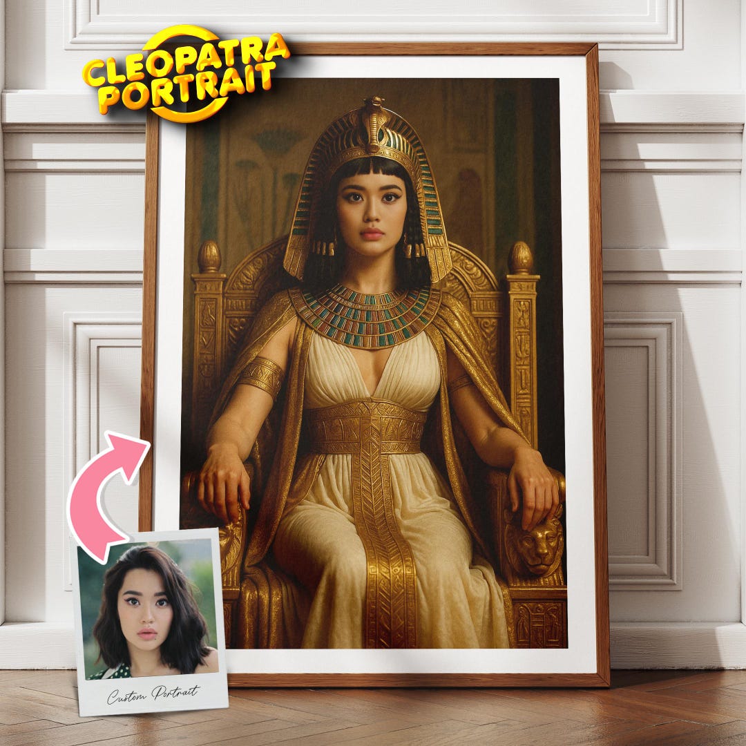 Custom Cleopatra Portrait From Photo, Egyptian Princess, Gift for Her ...
