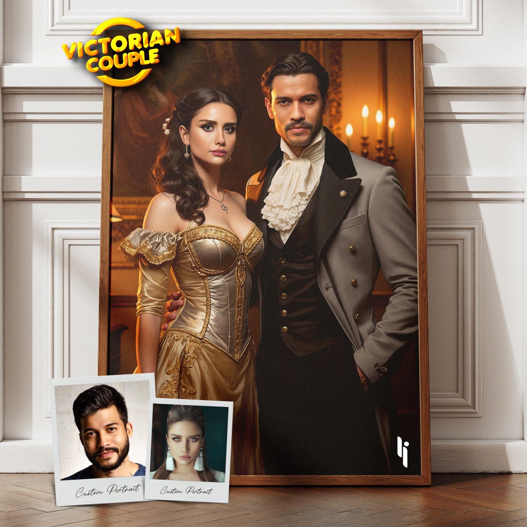Custom Victorian Couple Portrait | Historical Royal Gift | Mother's Day ...