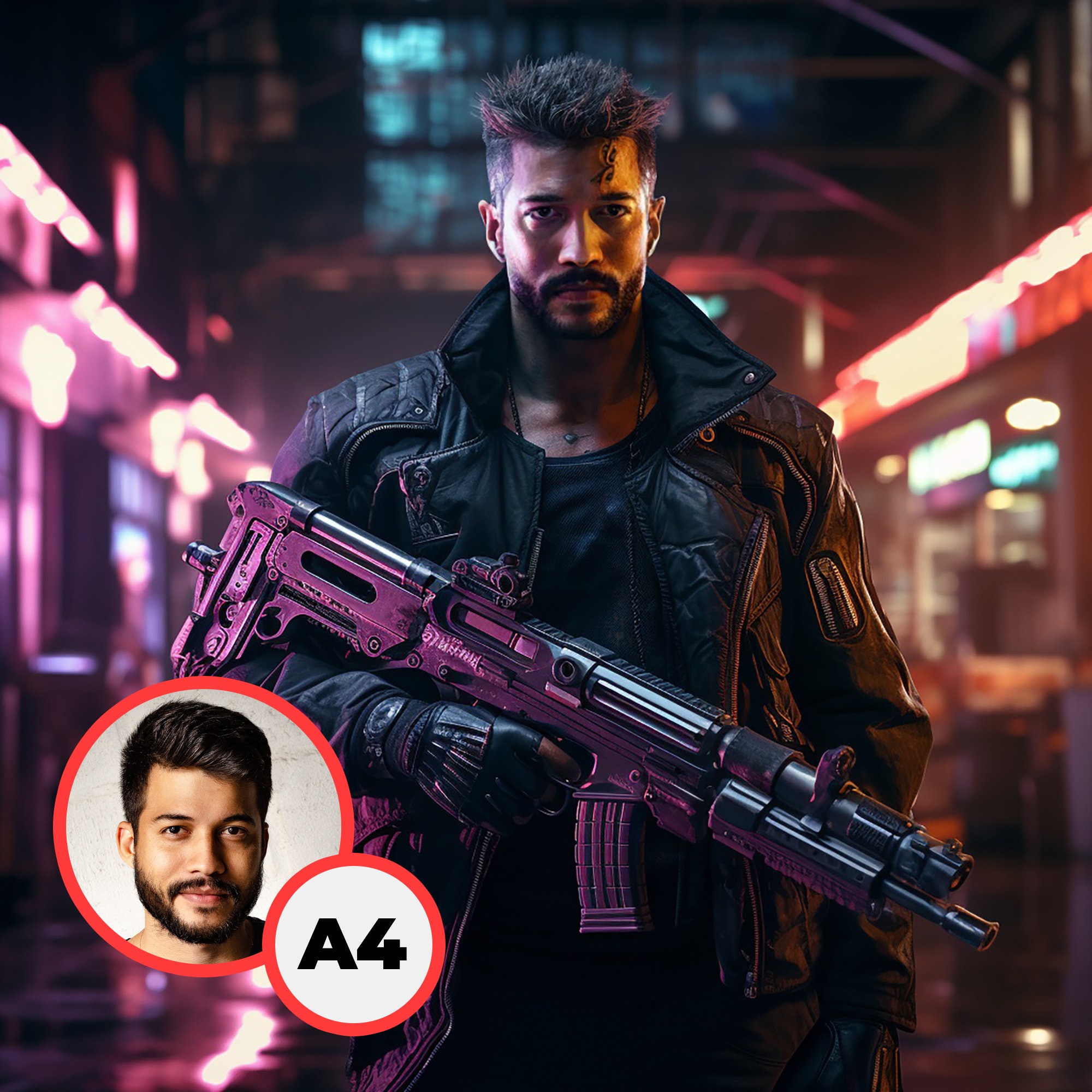 Custom Realistic Cyberpunk Portrait Personalized Portraits - Etsy
