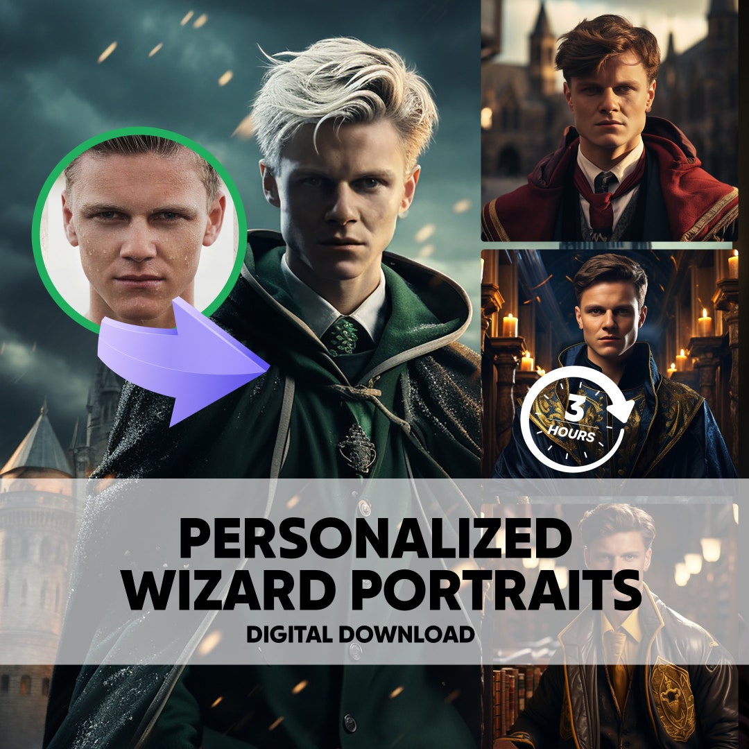 Custom Realistic Wizard Boy Portrait, Personalized Portraits, Custom ...