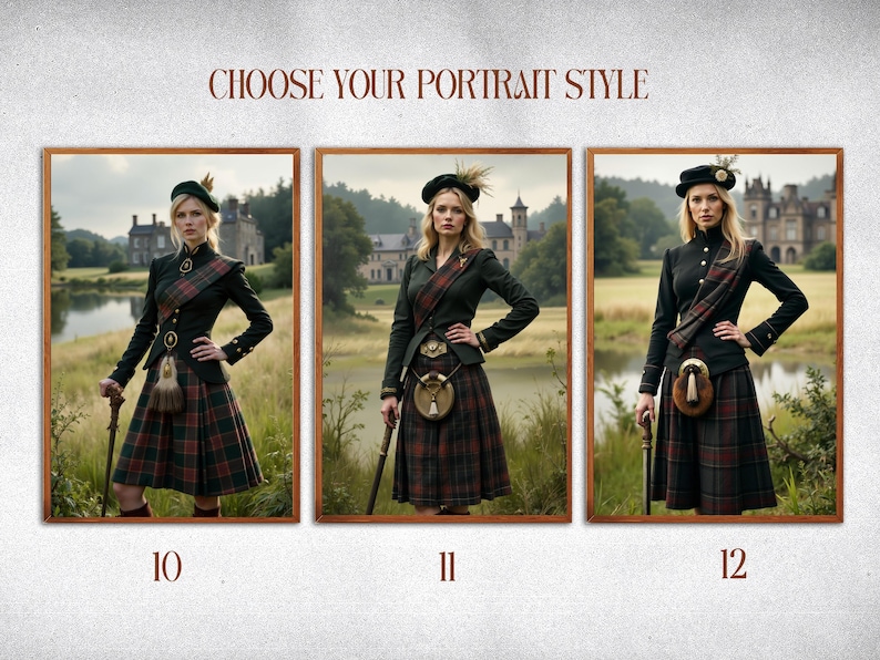 Custom Scottish Woman Portrait From Photo, Gift for Her, Personalized ...