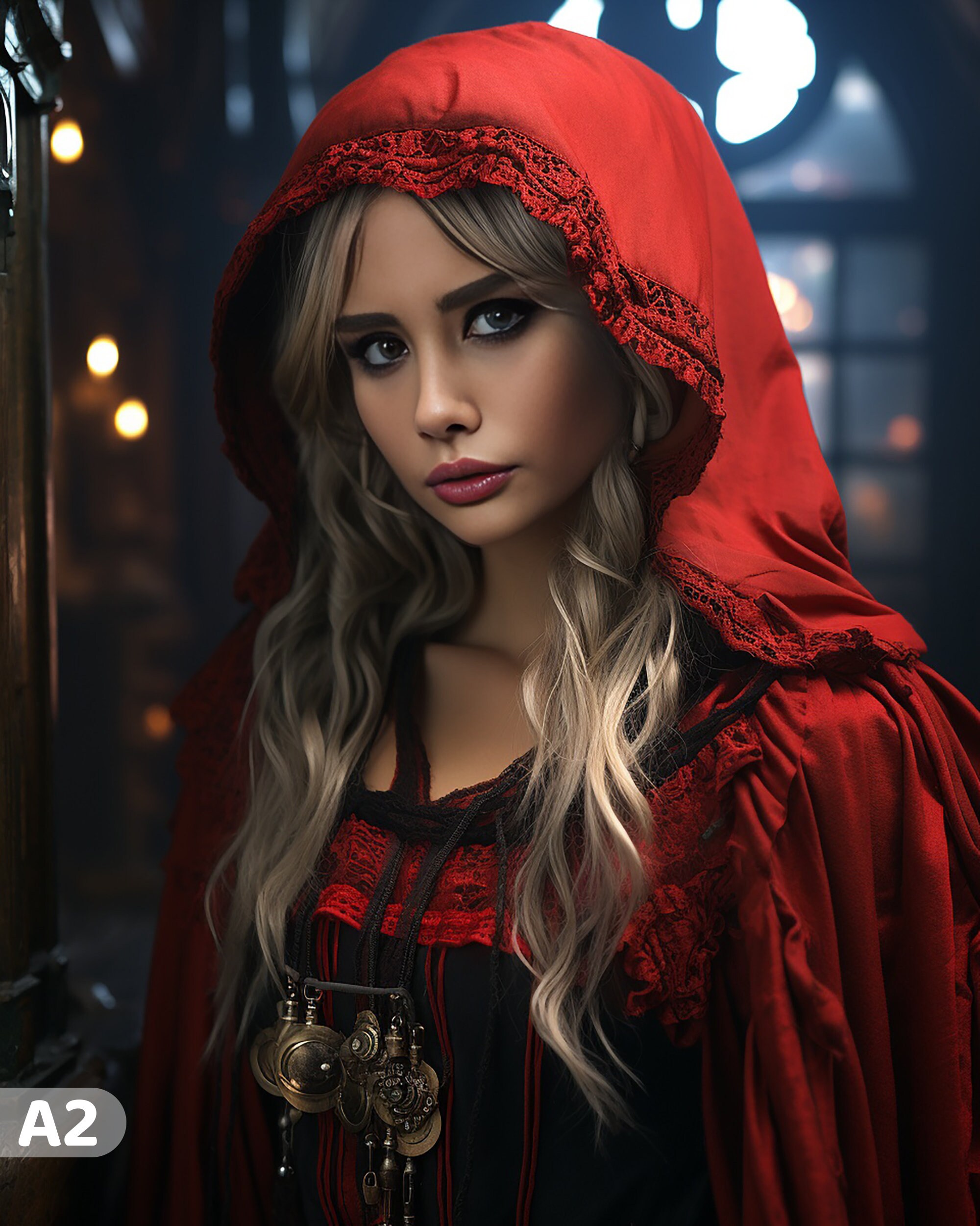 Custom Little Red Riding Hood Portrait Personalized - Etsy