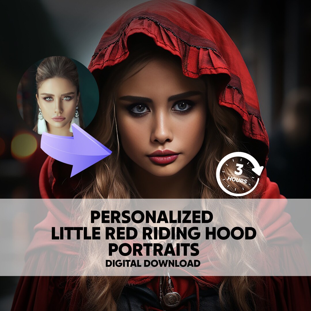 Custom Little Red Riding Hood Portrait Personalized - Etsy