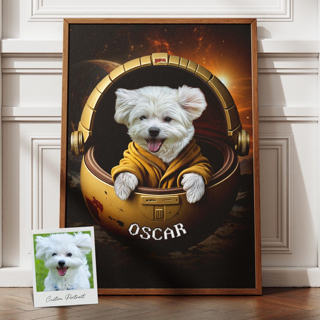 Custom Baby Yoda Dog Portrait, Grogu Cat Portrait, Baby Pet Portrait ...