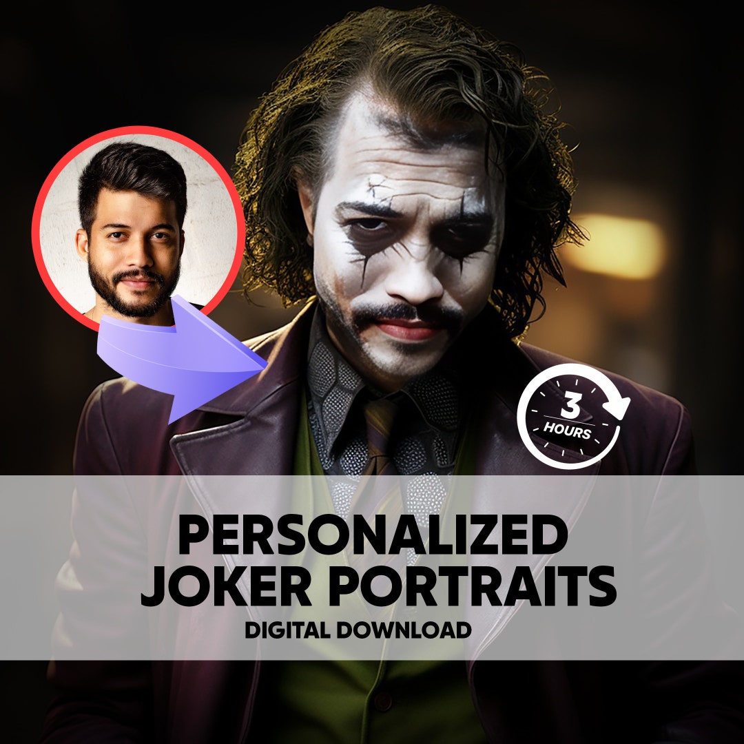 Custom Realistic Joker Portrait, Personalized Portraits, Joker Portrait ...
