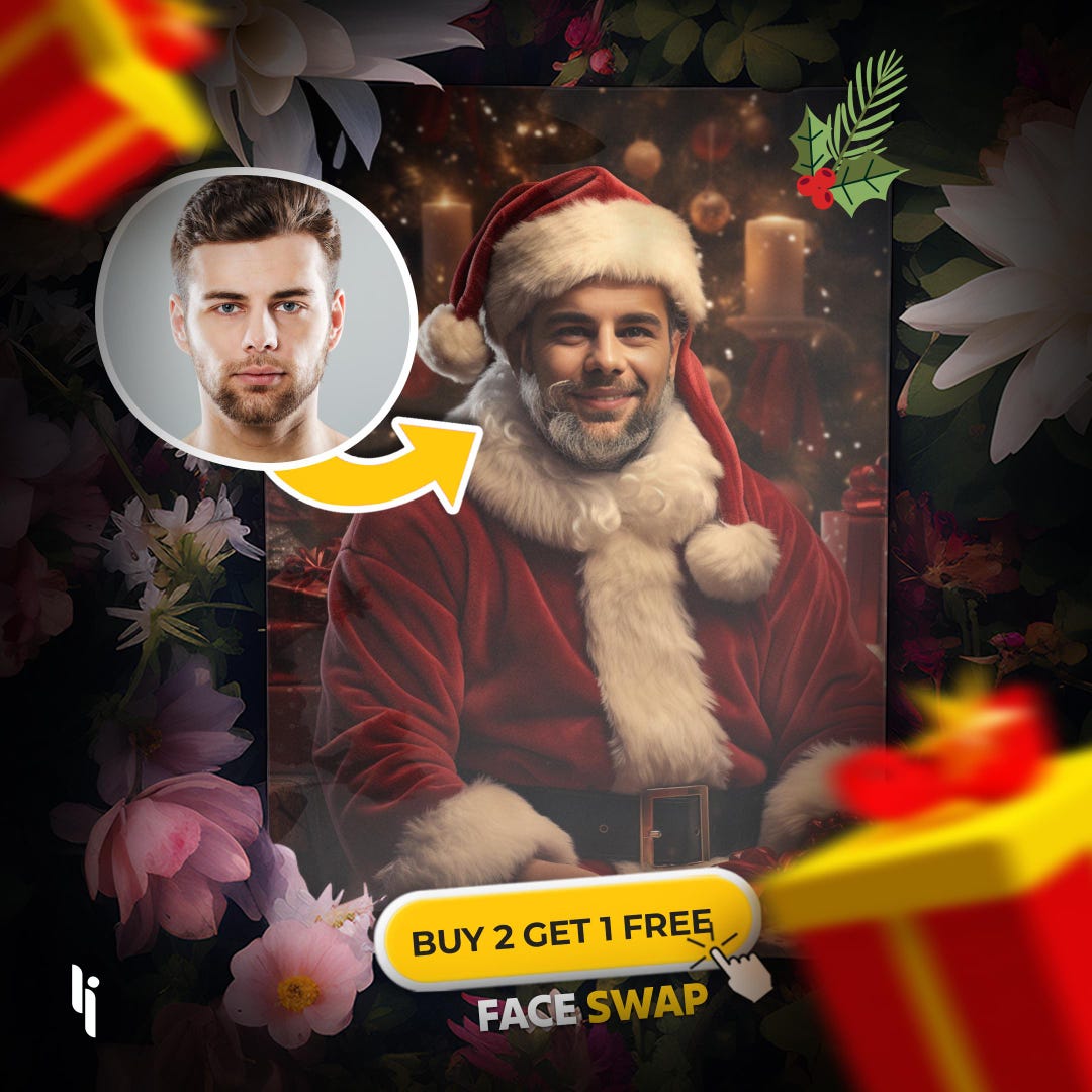 Custom Santa Claus Portrait, Christmas Portrait Gift, Christmas Grandpa ...