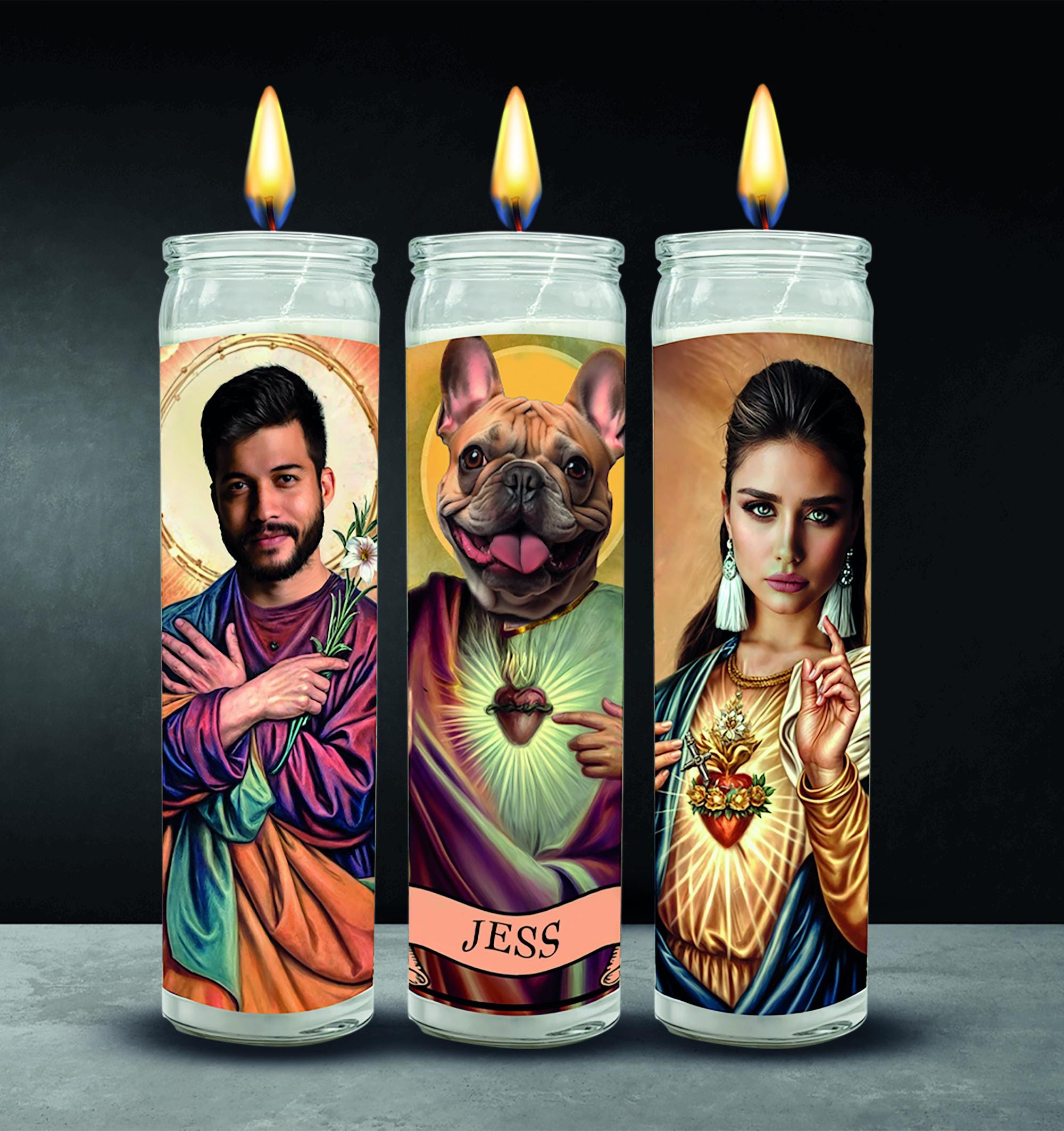 Custom Female Prayer Candle Portrait, Custom Gift Prayer Candle, Maid ...
