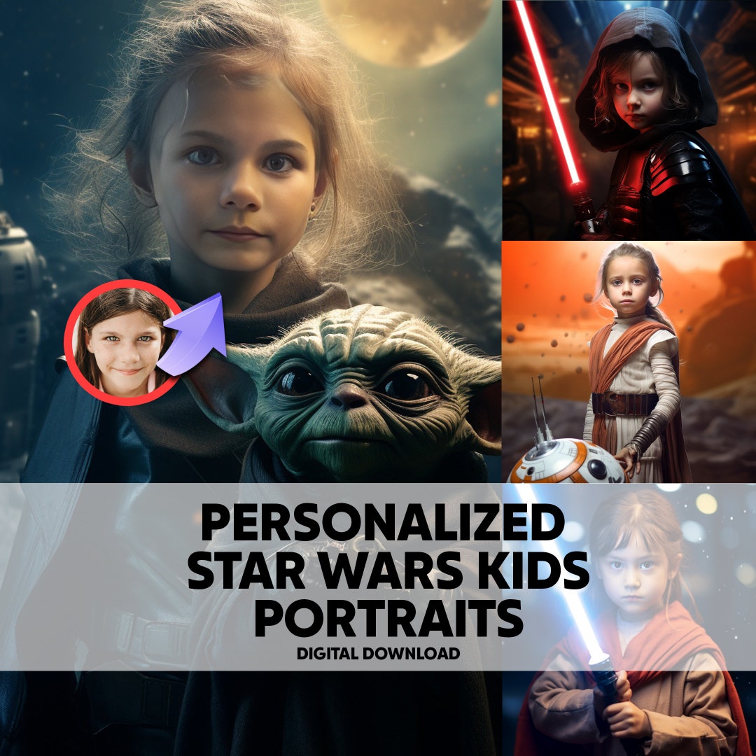 Custom Realistic Star Wars Girl Kids Portrait, Personalized Portraits ...