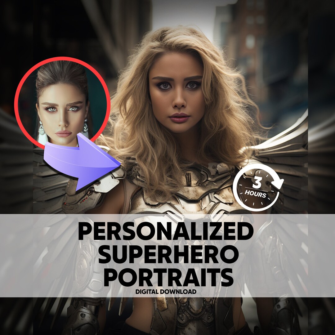 Custom Realistic Girl Superhero Portrait, Personalized Portraits ...