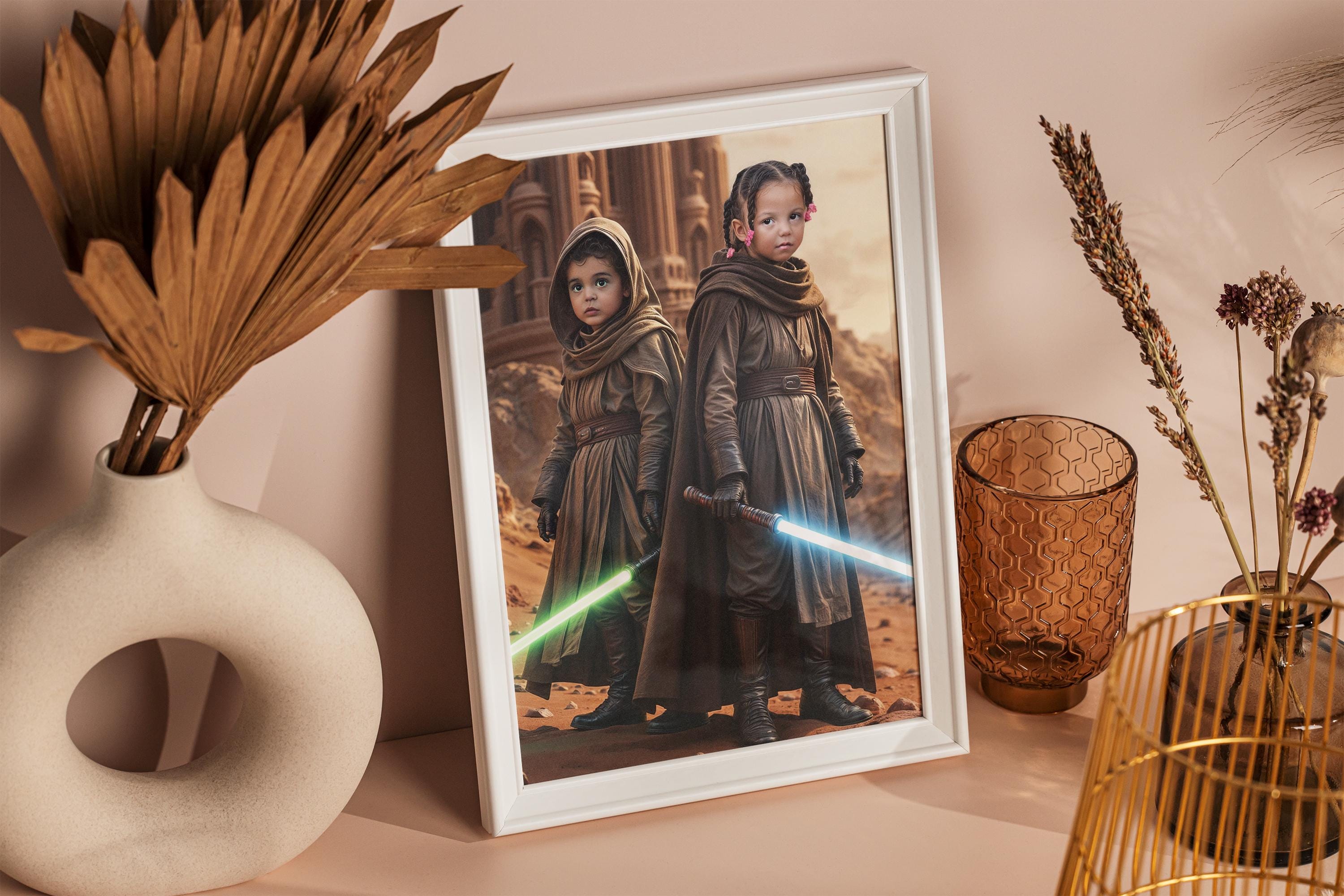 Custom Jedi Family Portrait, Star Wars Kids Portrait, Personalized ...