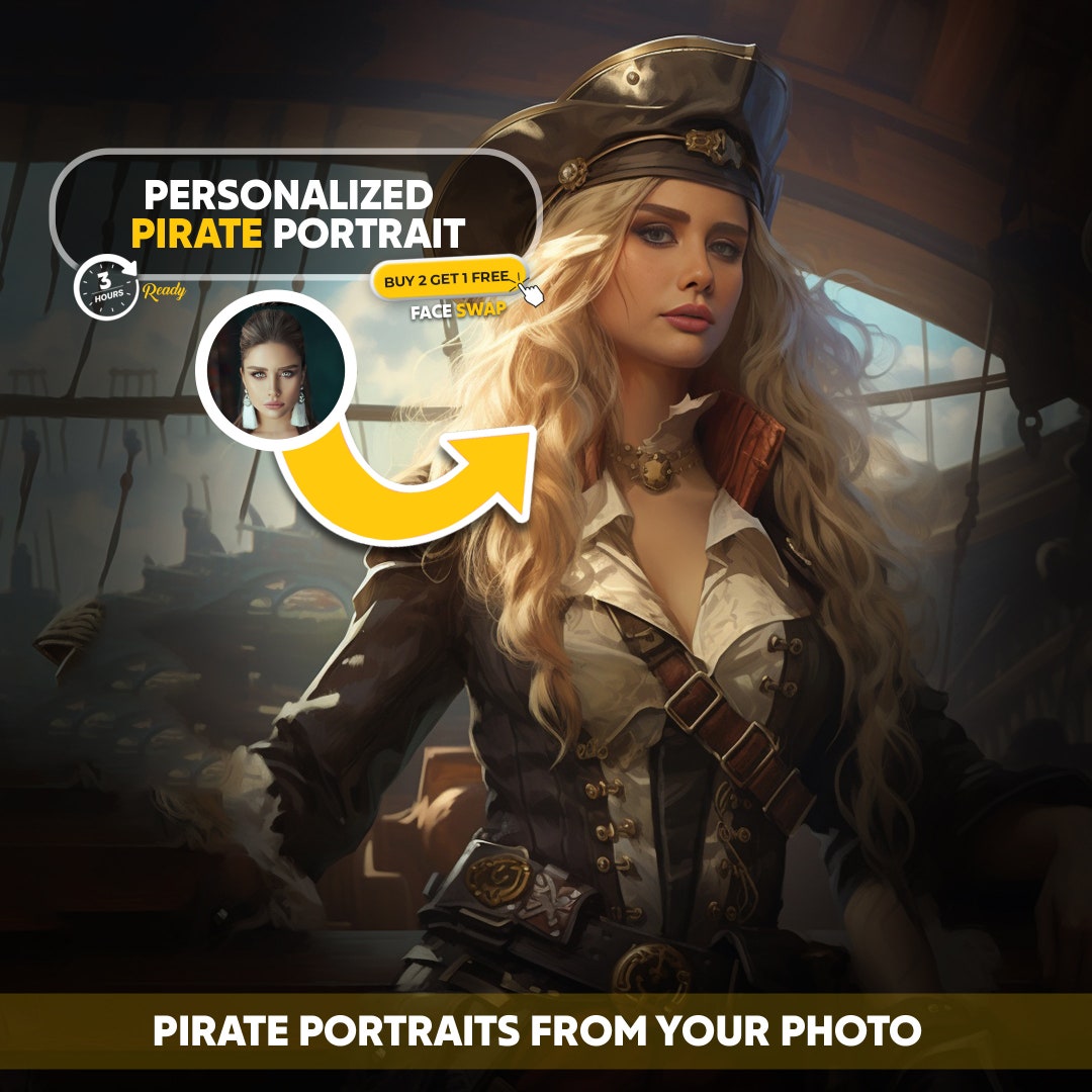 Custom Pirate Woman Portrait From Photo, Unique Mother's Day and Best ...