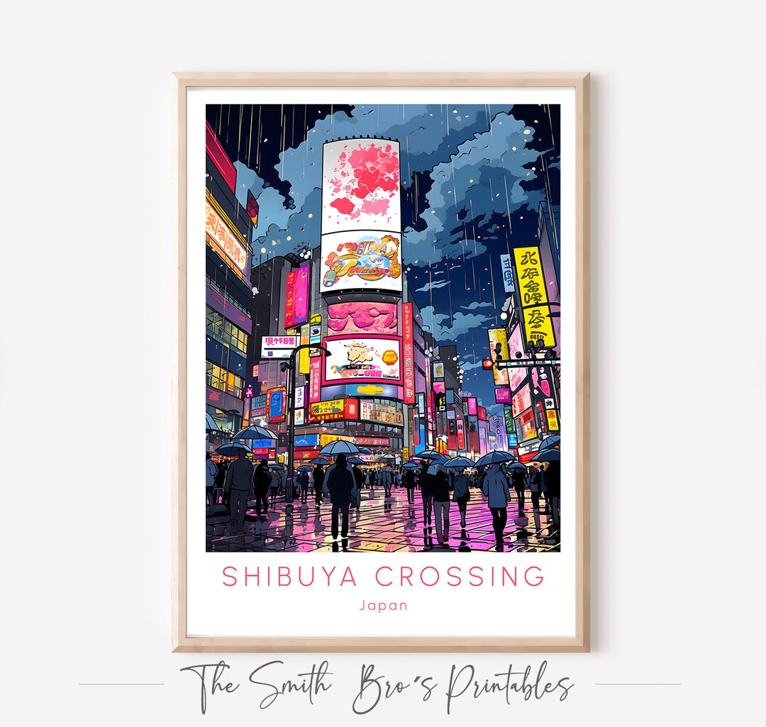 Shibuya Crossing Mural Gift Art Print Japan Travel Picture Shibuya ...