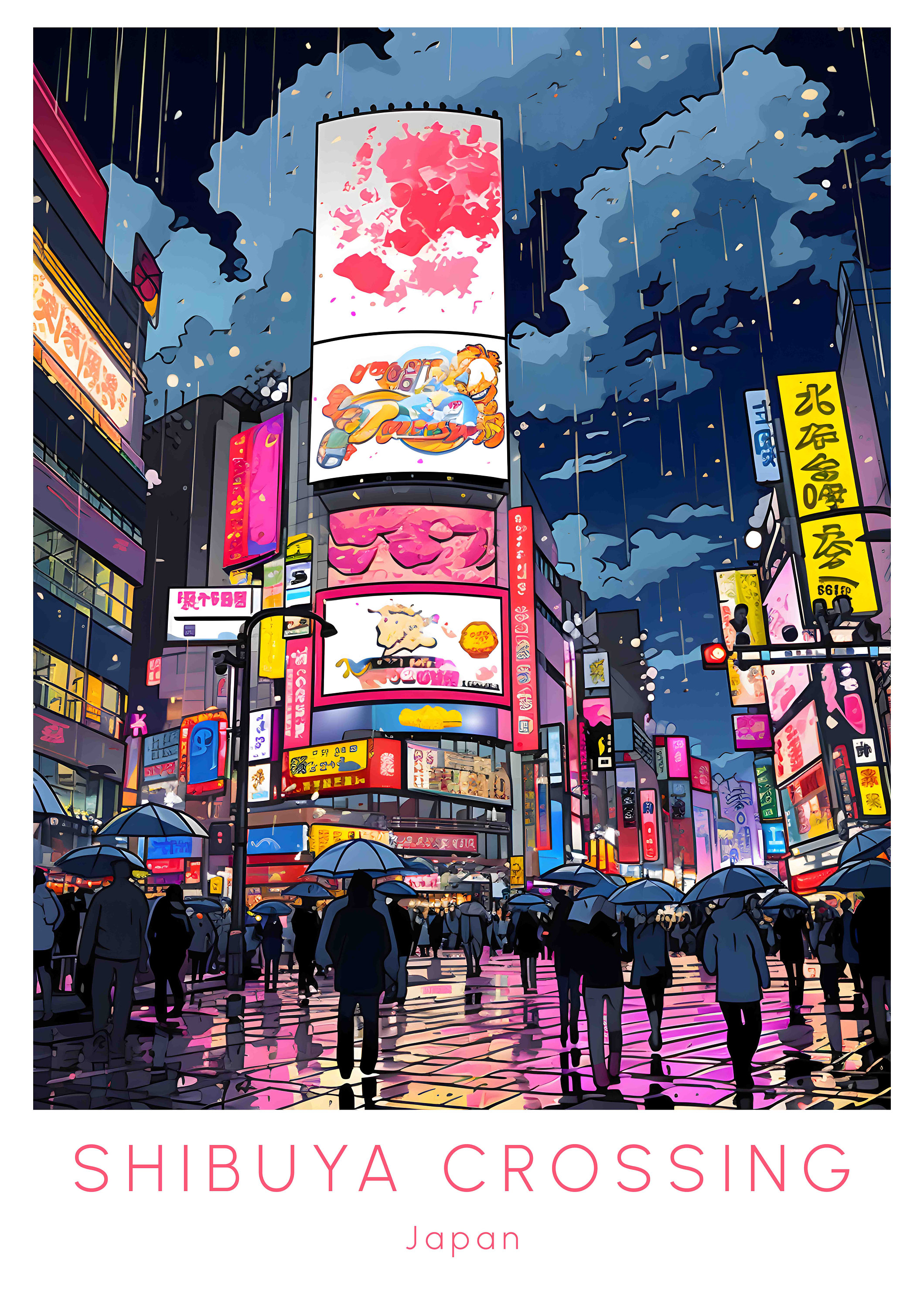 Shibuya Crossing Mural Gift Art Print Japan Travel Picture Shibuya ...