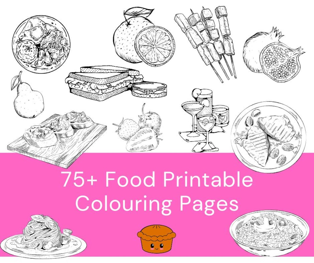 Food Colouring Pages, Colouring Bundle, Colouring Sheets for Adults and ...