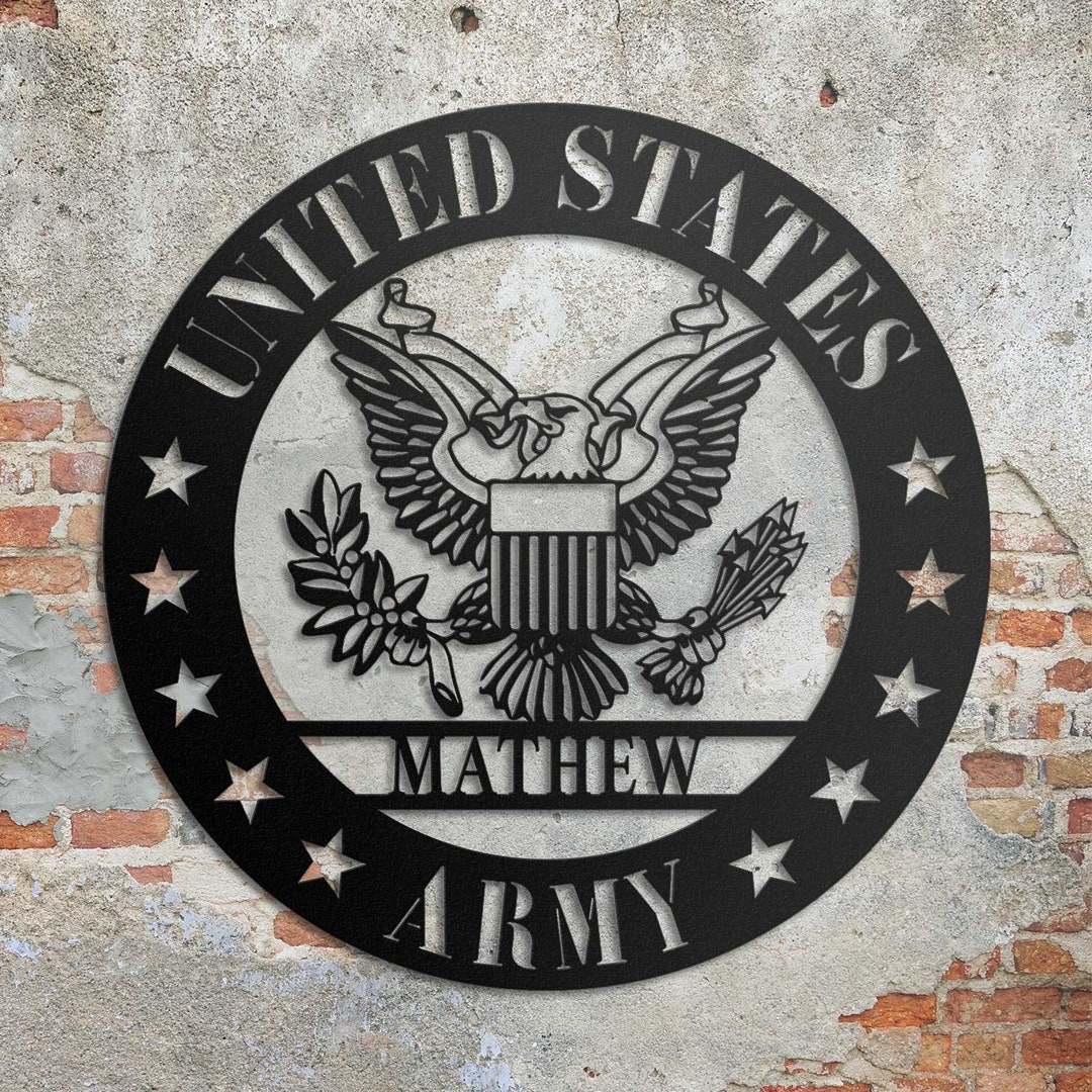 Kuttyarts United States Army Metal Sign Personalized, Military Metal ...