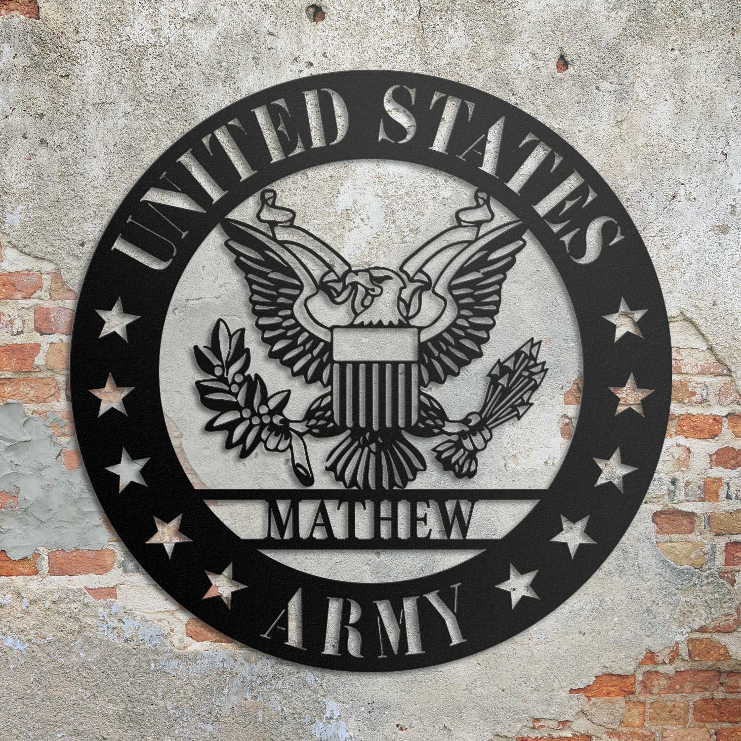 Kuttyarts United States Army Metal Sign Personalized, Military Metal ...