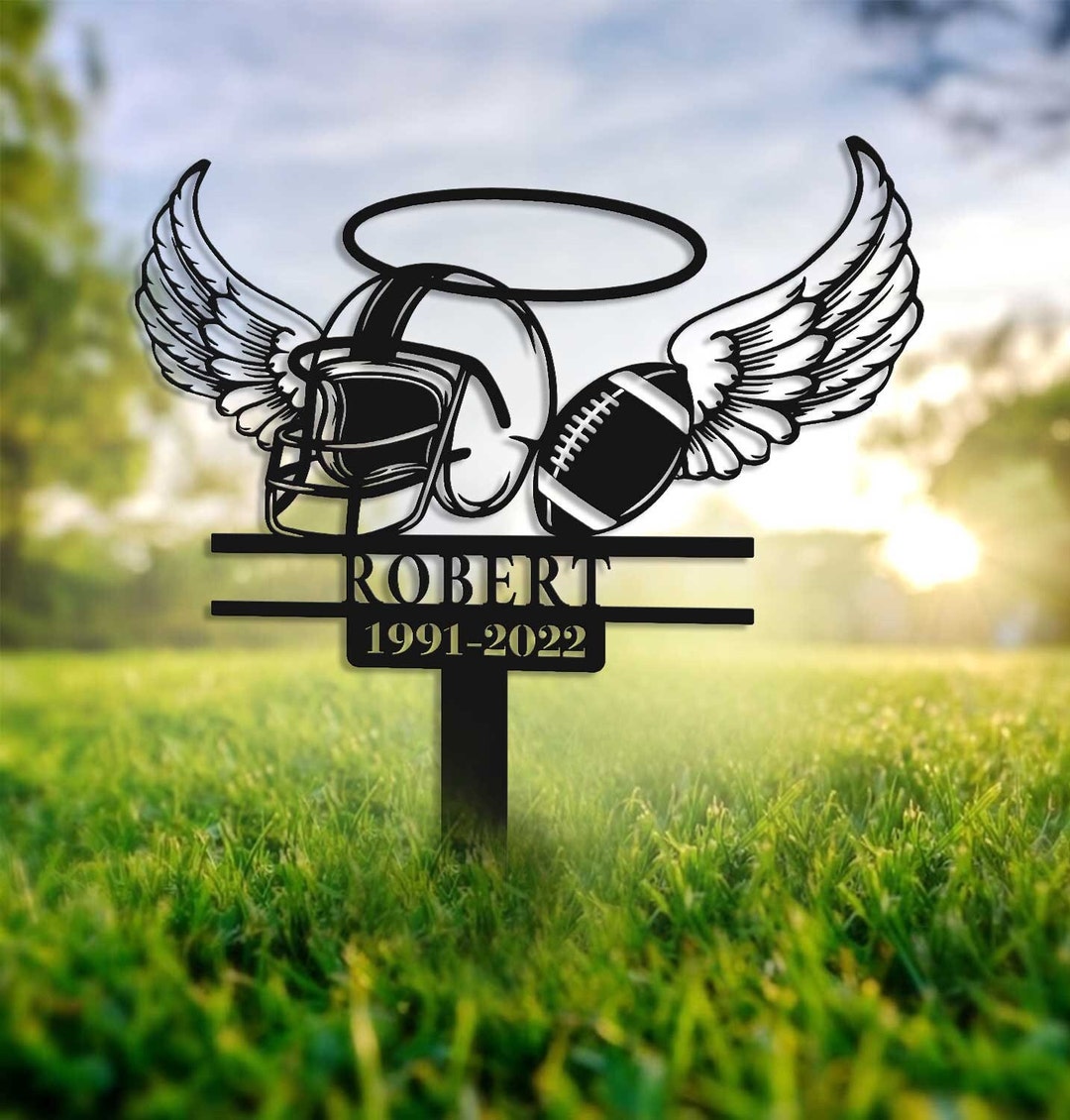 Football Memorial Plaque Stake, Football Sympathy, Football Memorial ...
