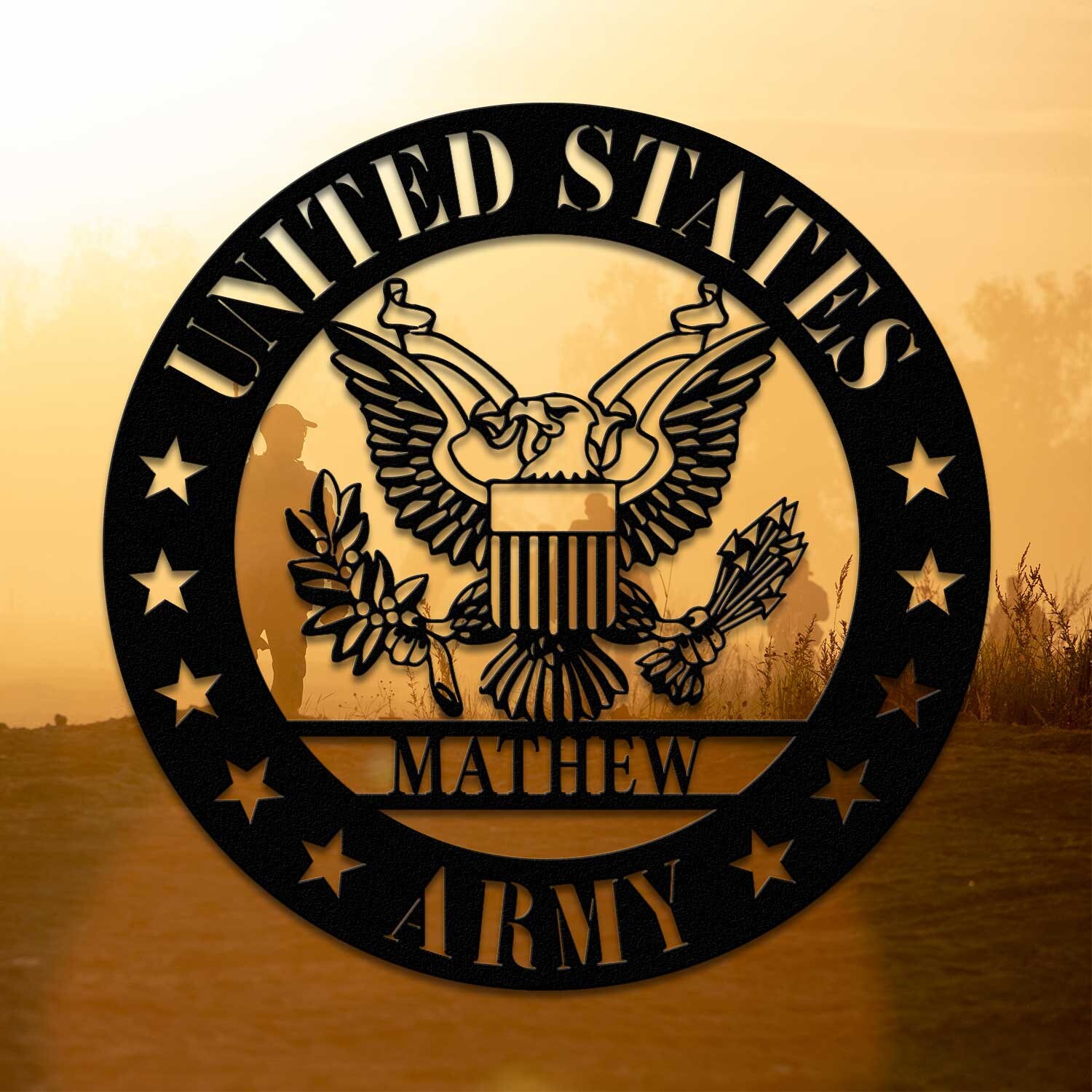 Kuttyarts United States Army Metal Sign Personalized, Military Metal ...