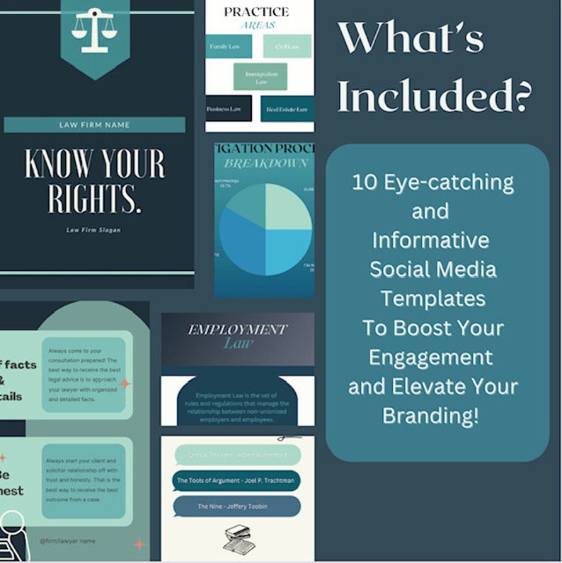 10 Law Infographic Instagram Post Canva Templates I Legal Marketing I ...