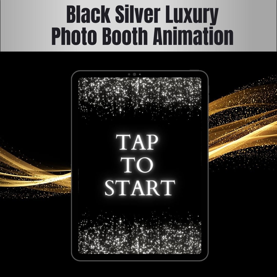 Black Silver Luxury Photo Booth Animation, Tap to Start, Touch to Start ...
