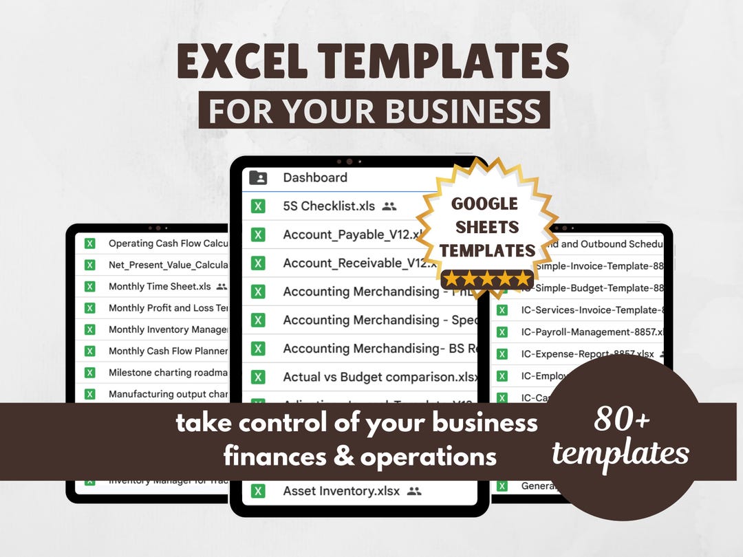 EXCEL Templates Business Spreadsheet Templates Editable Ready to Use ...