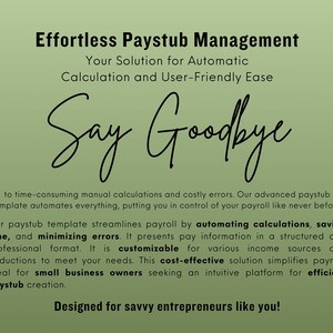 Easy to Use Paystub Template for Small Business, Editable Paystub ...