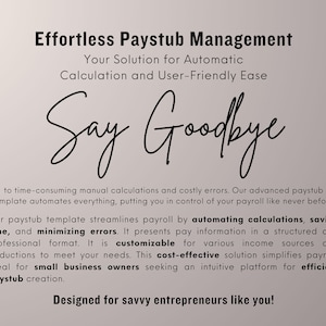 Easy to Use Paystub Template for Small Business, Editable Paystub ...