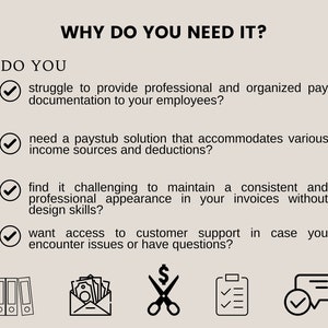 Easy to Use Paystub Template for Small Business, Editable Paystub ...