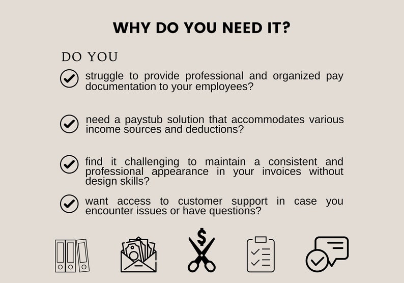 Easy to Use Paystub Template for Small Business, Editable Paystub ...