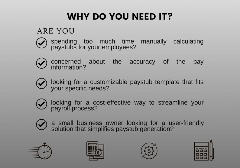Easy to Use Paystub Template for Small Business, Editable Paystub ...
