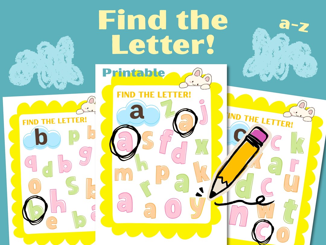 Find the Letter Activity, Preschool Kindergarten Letter Recognition ...