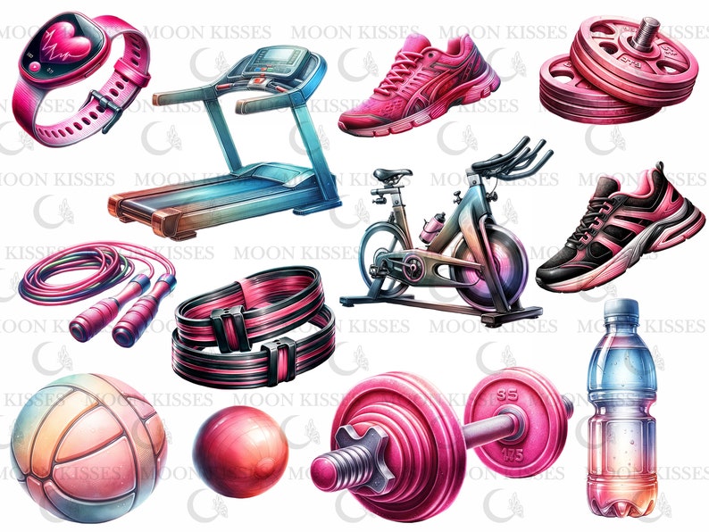 Workout Clipart Fitness PNG Girl Gym PNG Waterclor Gym PNG Training ...