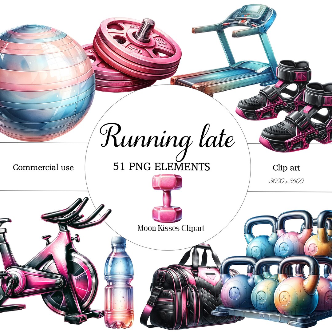 Workout Clipart Fitness PNG Girl Gym PNG Waterclor Gym PNG Training ...