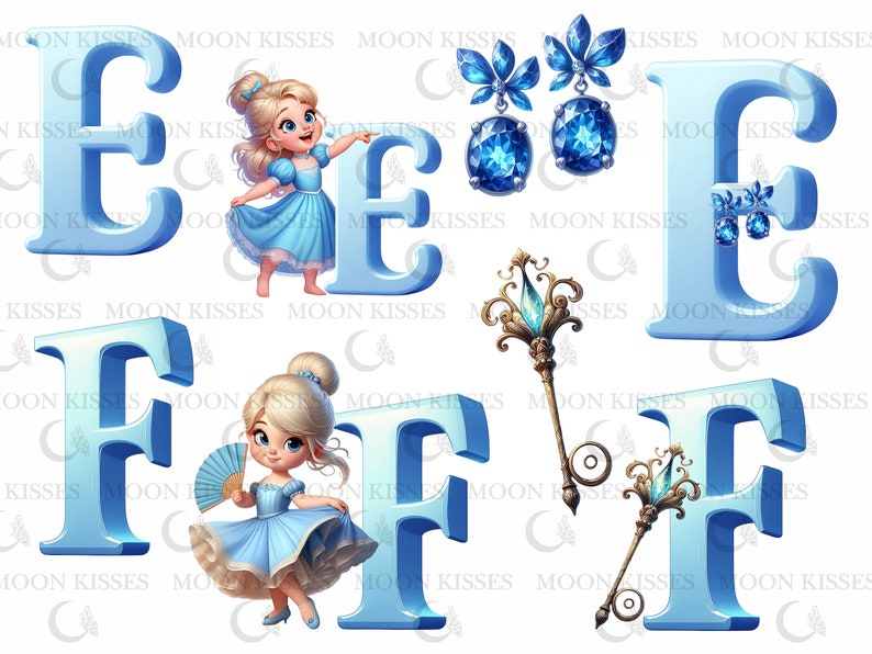 Princess Clipart Princess PNG Princess Alphabet Princess Stickers ...