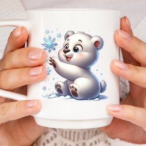 Polar Bear Clipart Christmas Polar Bear PNG Cute Bear Nursery Art Polar ...