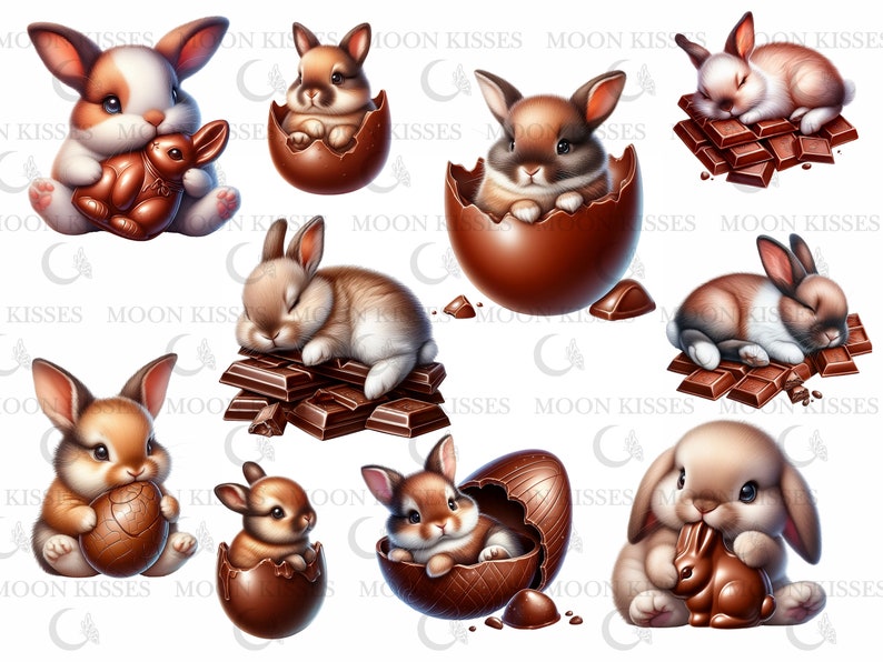 Easter Bunny Clip Art Chocolate Bunny Clipart Rabbit PNG Easter ...