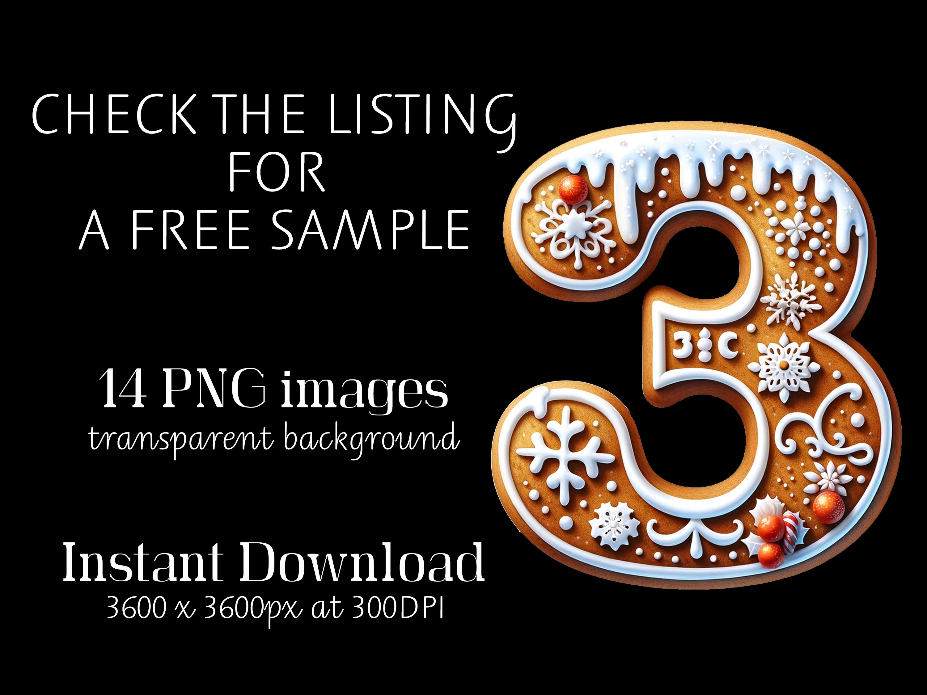 Christmas Numbers Clipart Cookie Numbers PNG Gingerbread 0 9 PNG Cookie ...