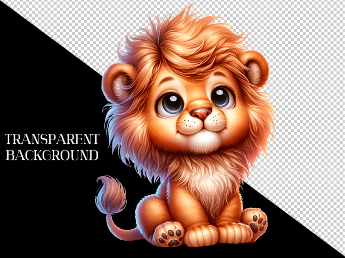Lion Cub Clipart African Safari Animals Clip Art Lion Cub PNG Cute Lion ...