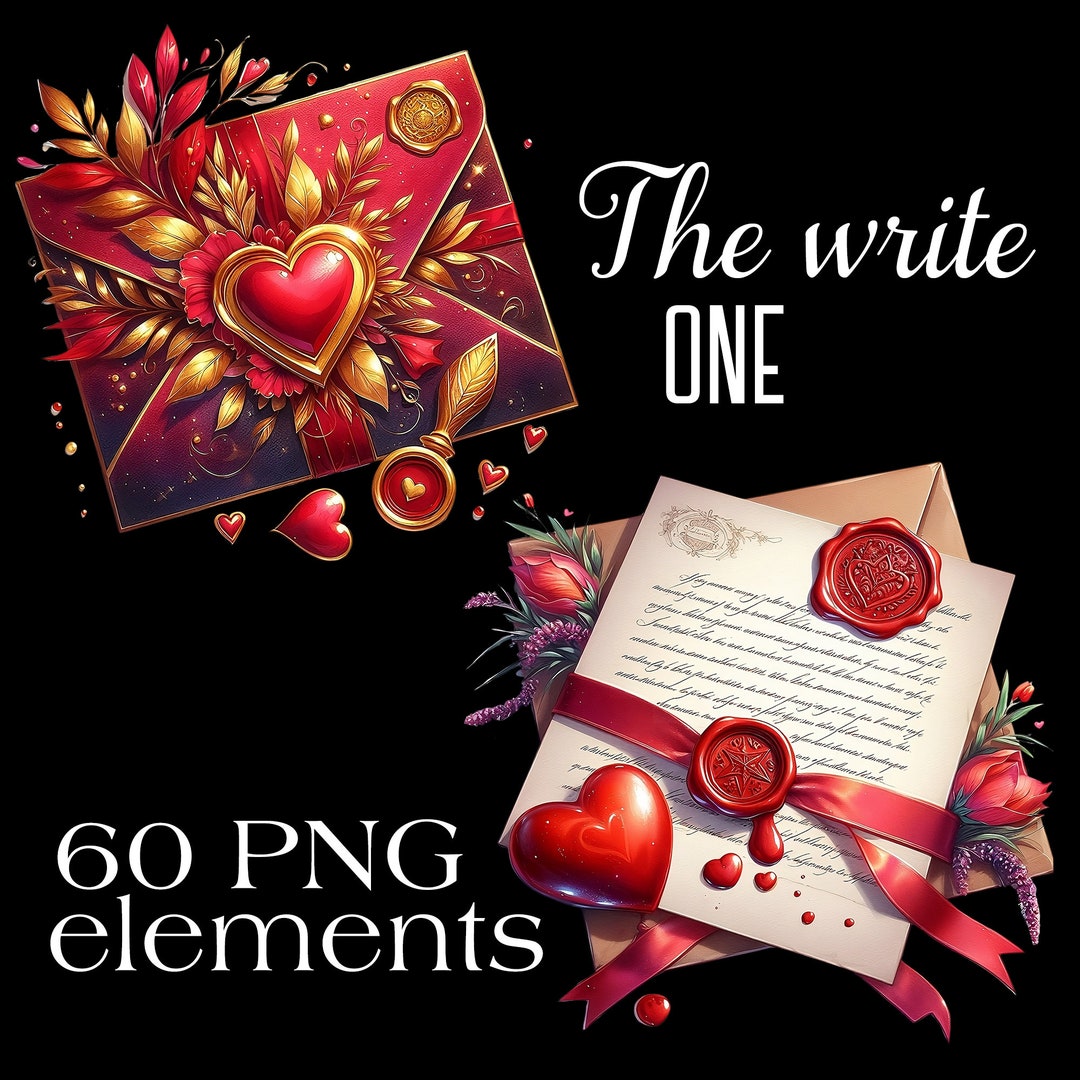 Valentine's Letters Clipart Romantic Mail Clip Art Love-stamped Letters ...